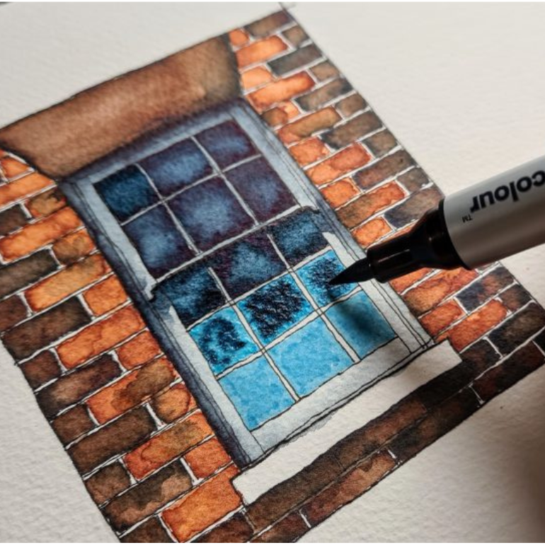 How to draw windows and brickwork – Winsor & Newton